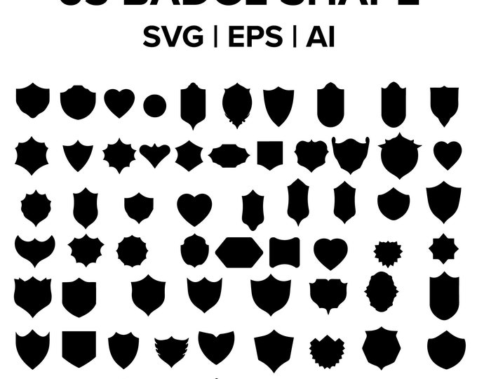 65 Badge Shape Set SVG, Badge Shape EPS, Badge Shape AI, Badge Shape ...
