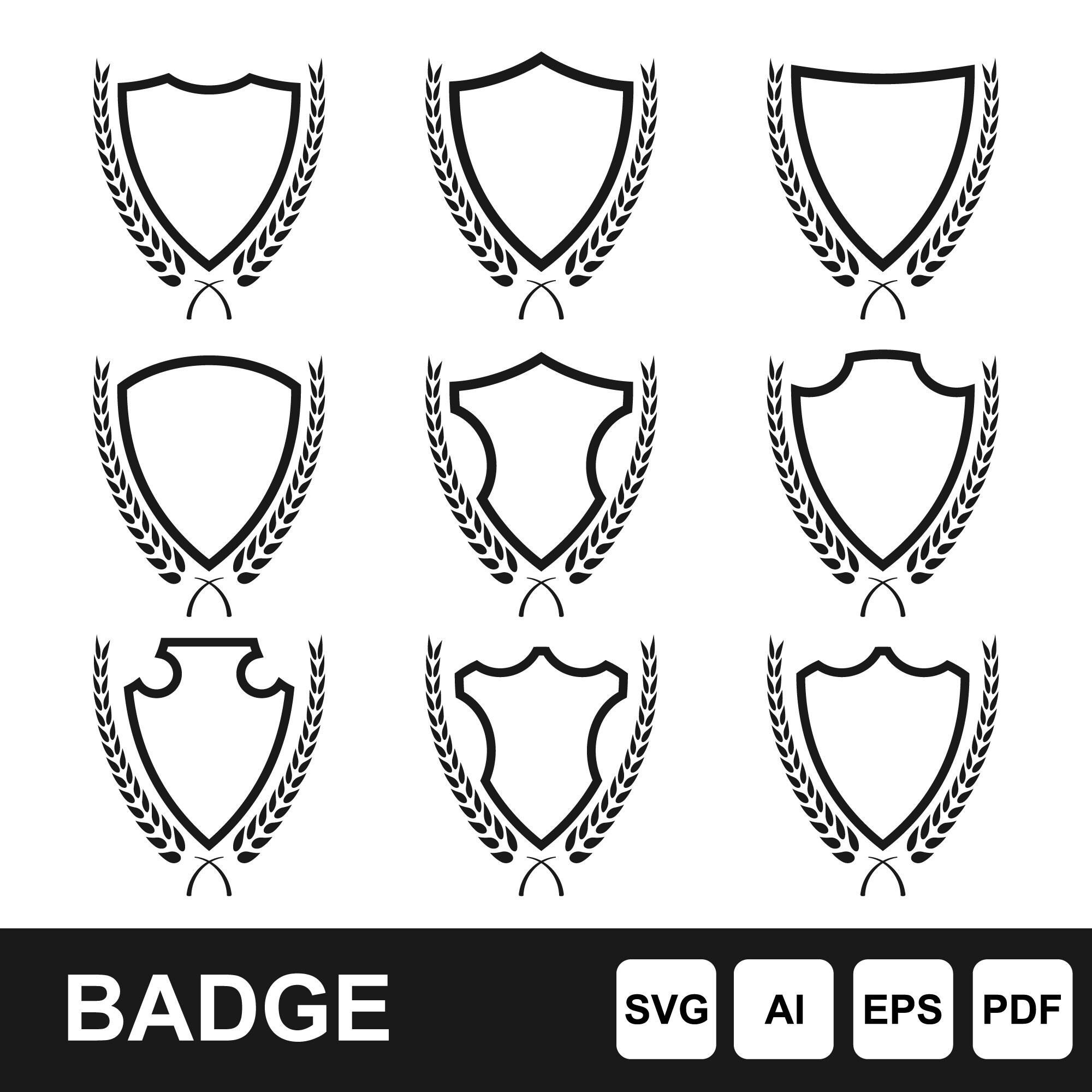 Badge Shape Set SVG, Badge Shape EPS, Badge Shape PNG, Badge Shape ...