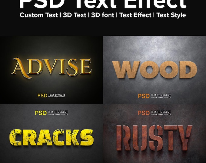 4 Text Effect | Custom Text | 3D Text | 3D Font | Text Effect | Text ...