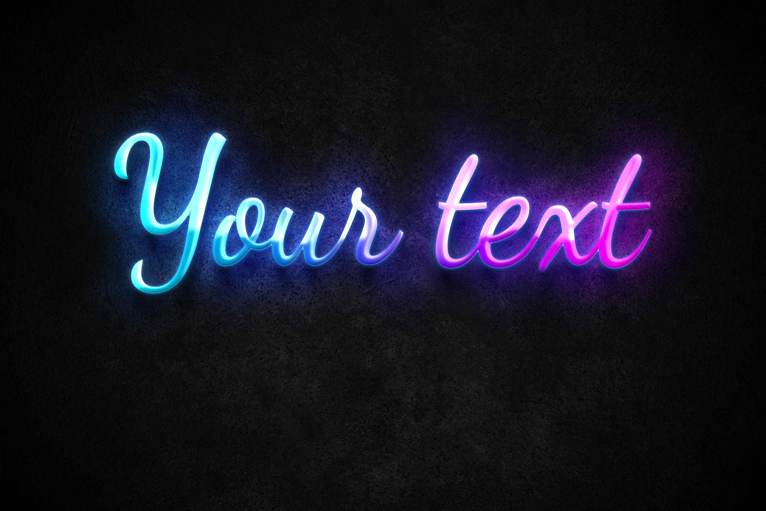 PSD Neon Text Effect | Custom Text | 3D Text | 3D Font | Text Effect ...