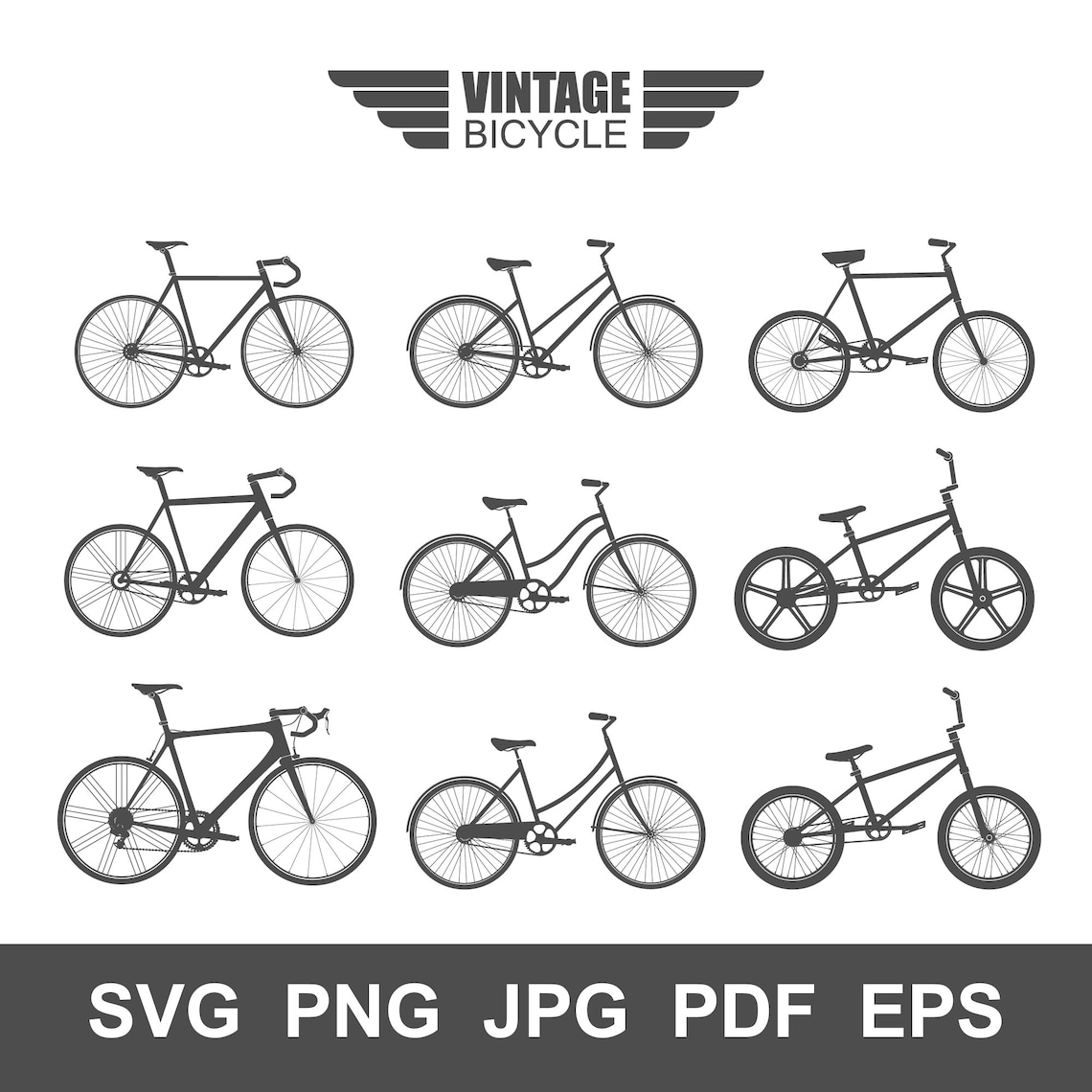 Vintage Fahrrad SVG, Fahrrad PNG, Vintage Fahrrad PDF, Fahrrad Bundle ...