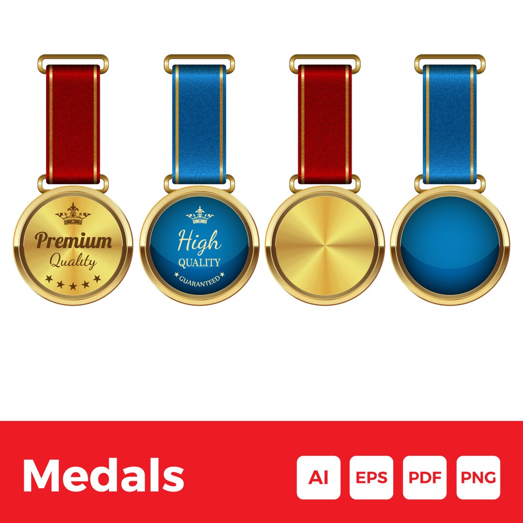 Medal Award Set , Award Png, Medal Eps, Medal Pdf - Etsy