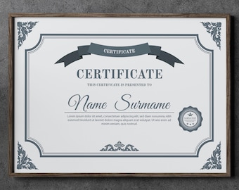 Editable Certificate Template PDF| EPS| Ai, Diploma, Award, Achievement ...