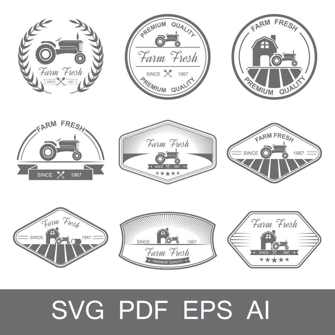 Set of Retro Farm Fresh Logos, Farm Fresh Logosvg, Farm Fresh PNG, Farm ...