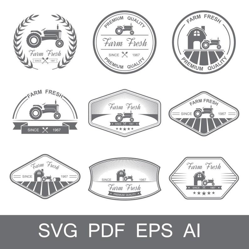 Set of Retro Farm Fresh Logos, Farm Fresh Logosvg, Farm Fresh PNG, Farm ...