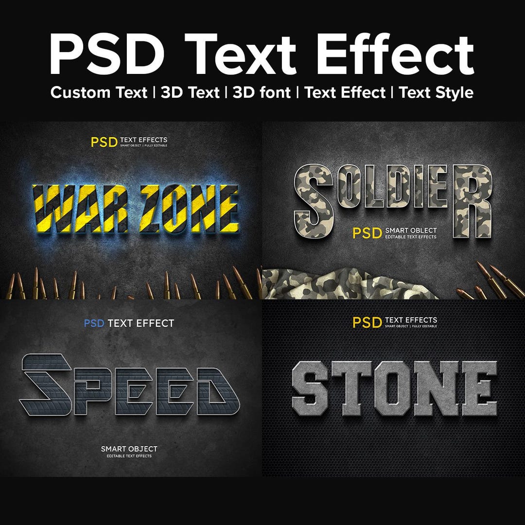 4 Text Effect | Custom Text | 3D Text | 3D Font | Text Effect | Text ...