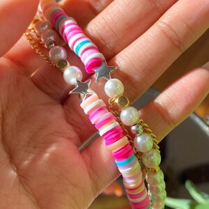 Preppy Beaded Star Friendship Bracelet Set for Best Friends, Clay ...