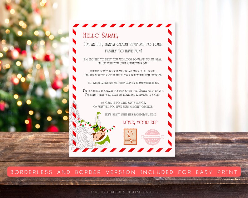 Editable Elf Arrival Lette, Letter Christmas, Elf Welcome Christmas Elf ...