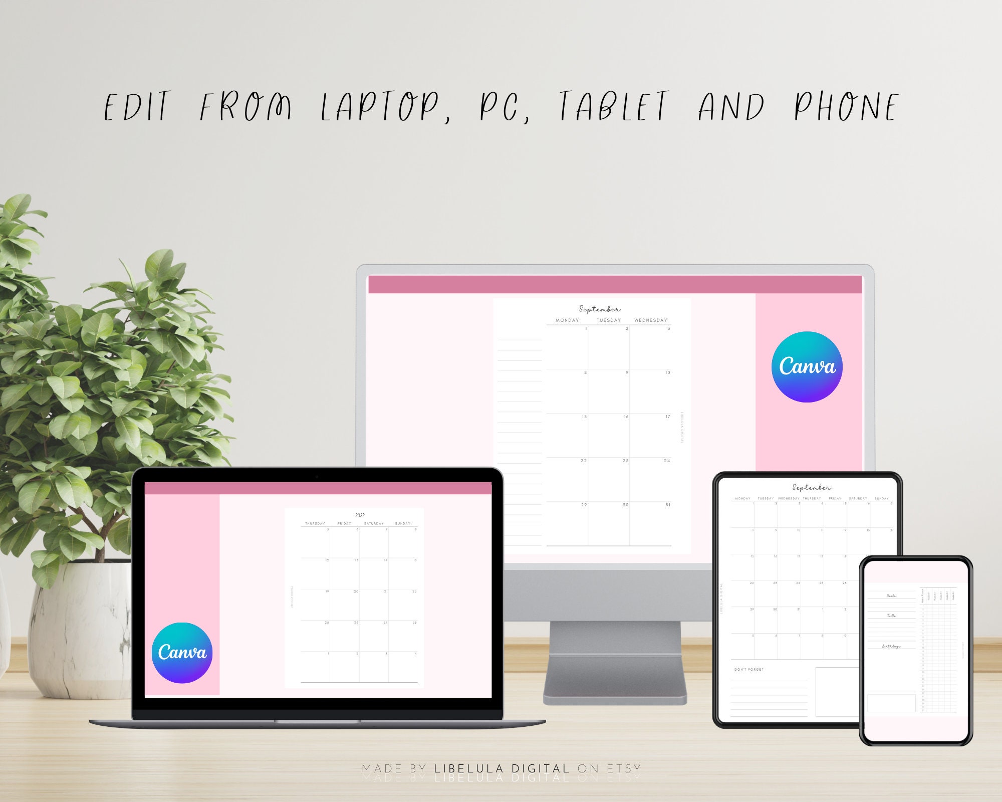 Editable Classic Happy Planner Printables With Canva, Minimalist Yearly ...