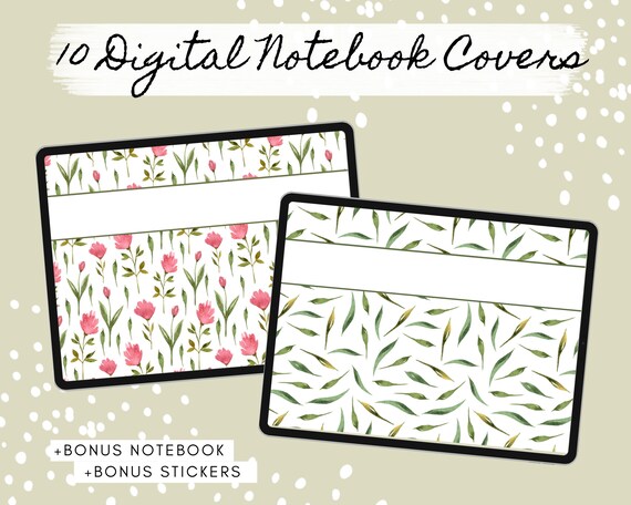Horizontal Digital Notebook Covers for Planners and Notebooks | Etsy