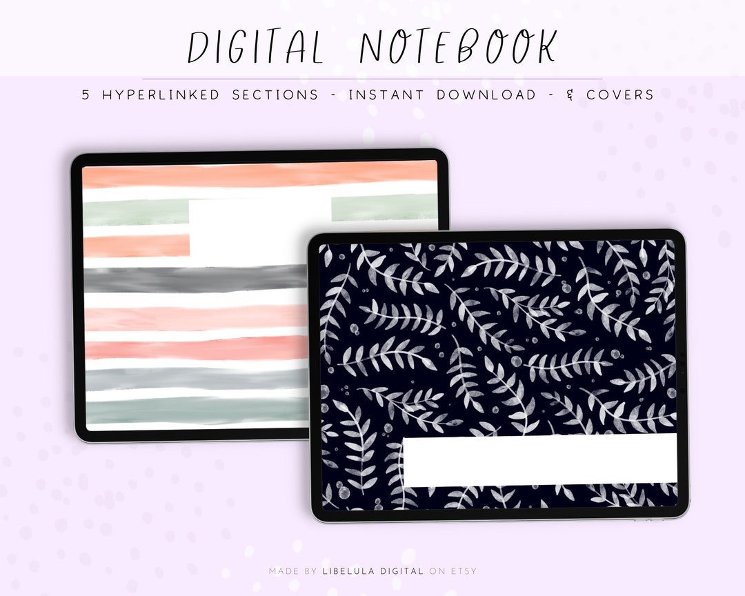 6 Horizontal Digital Notebook Covers for Planners and Notebooks ...