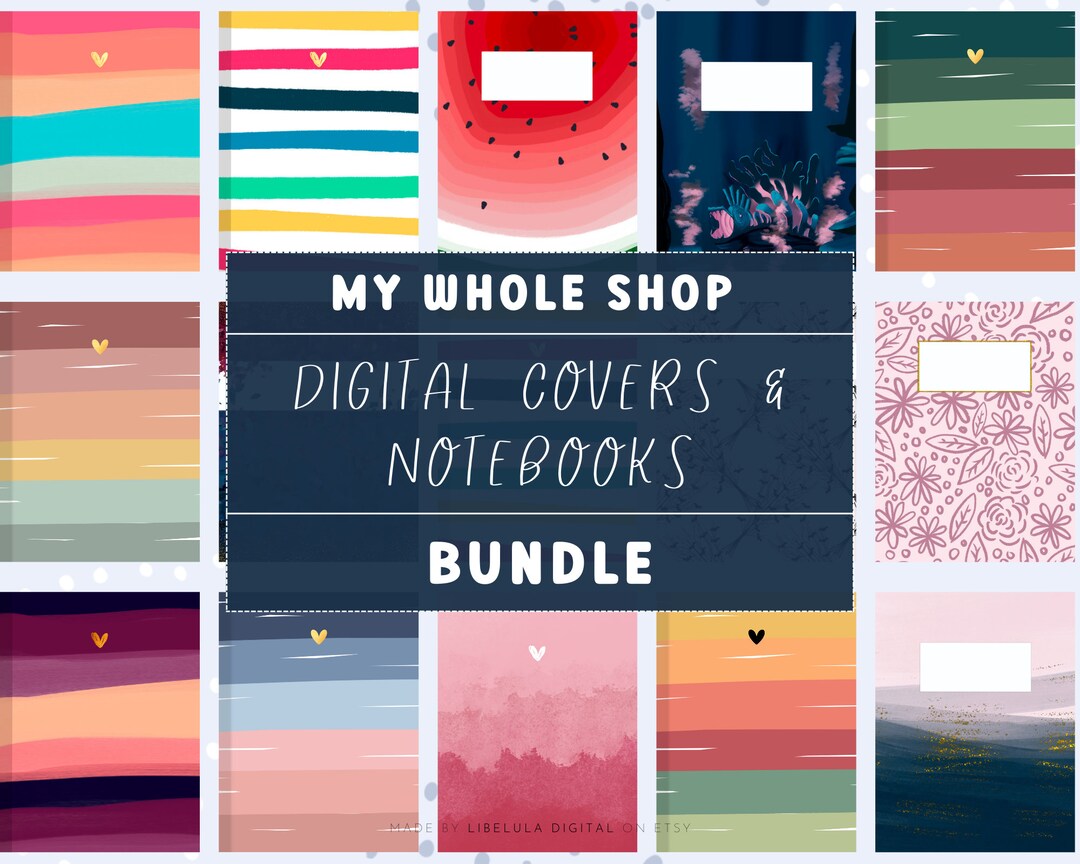 Digital Notebook Bundle, Goodnotes Notebook Cover, Notability Notebook ...