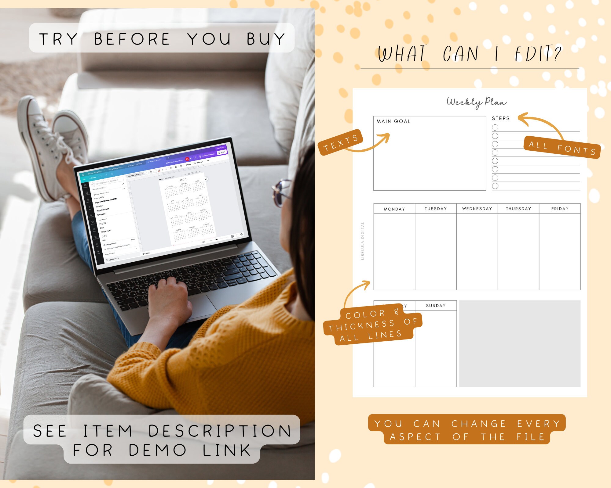 Editable Personal Printables With Canva Minimalist Monthly - Etsy