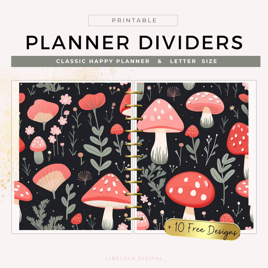 Printable Planner Dividers for the Happy Planner, Cottage Core ...