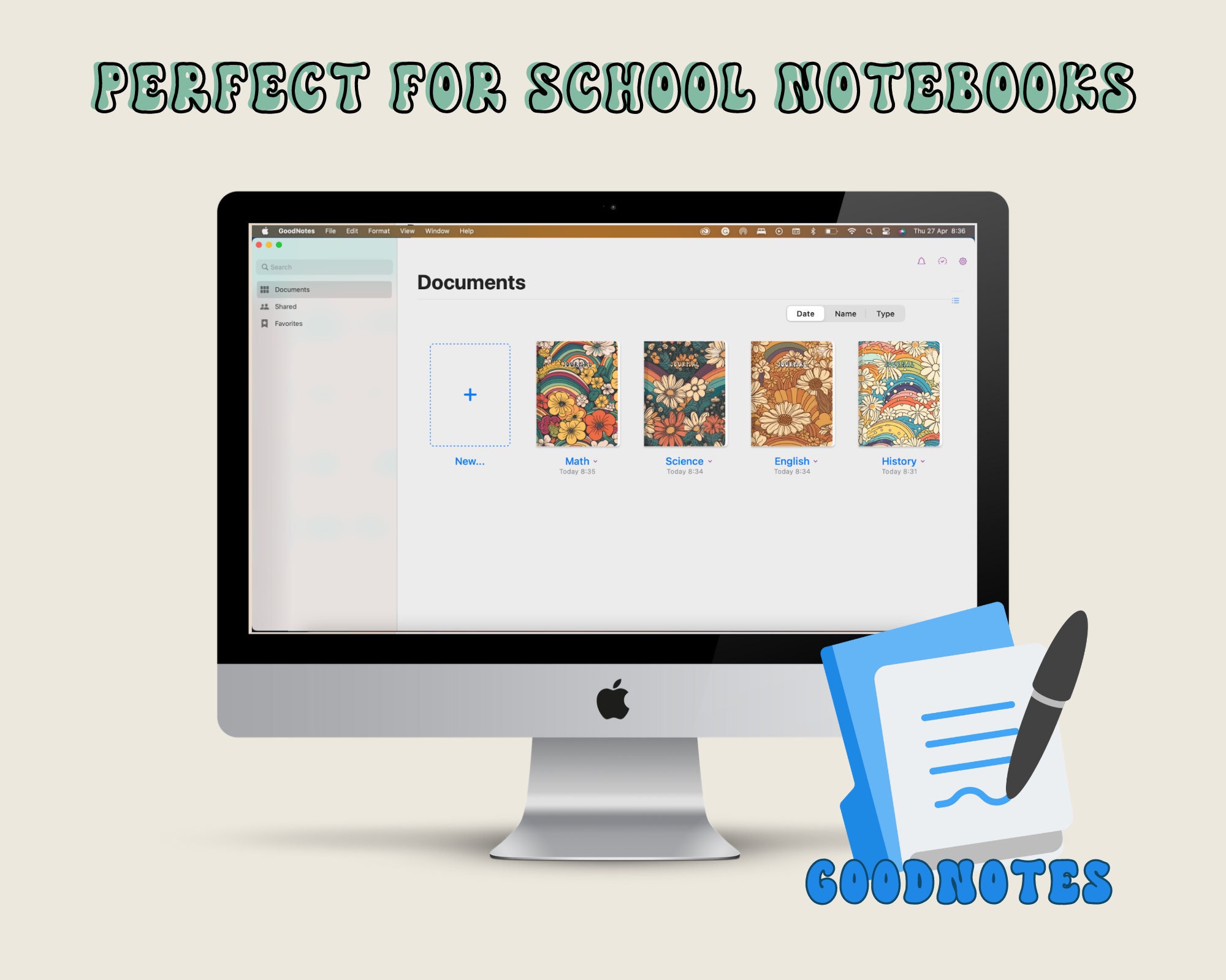 Goodnotes Notebook Cover Digital Planner for iPad Composition Notebook ...