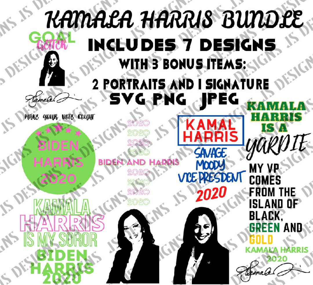 Kamala Harris SVG, Kamala Harris PNG, Kamala Harris Design Bundle ...