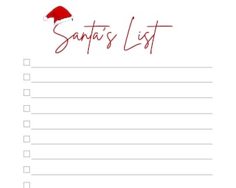 Christmas Shopping List - Santa's List - Instant Download to Print - Etsy