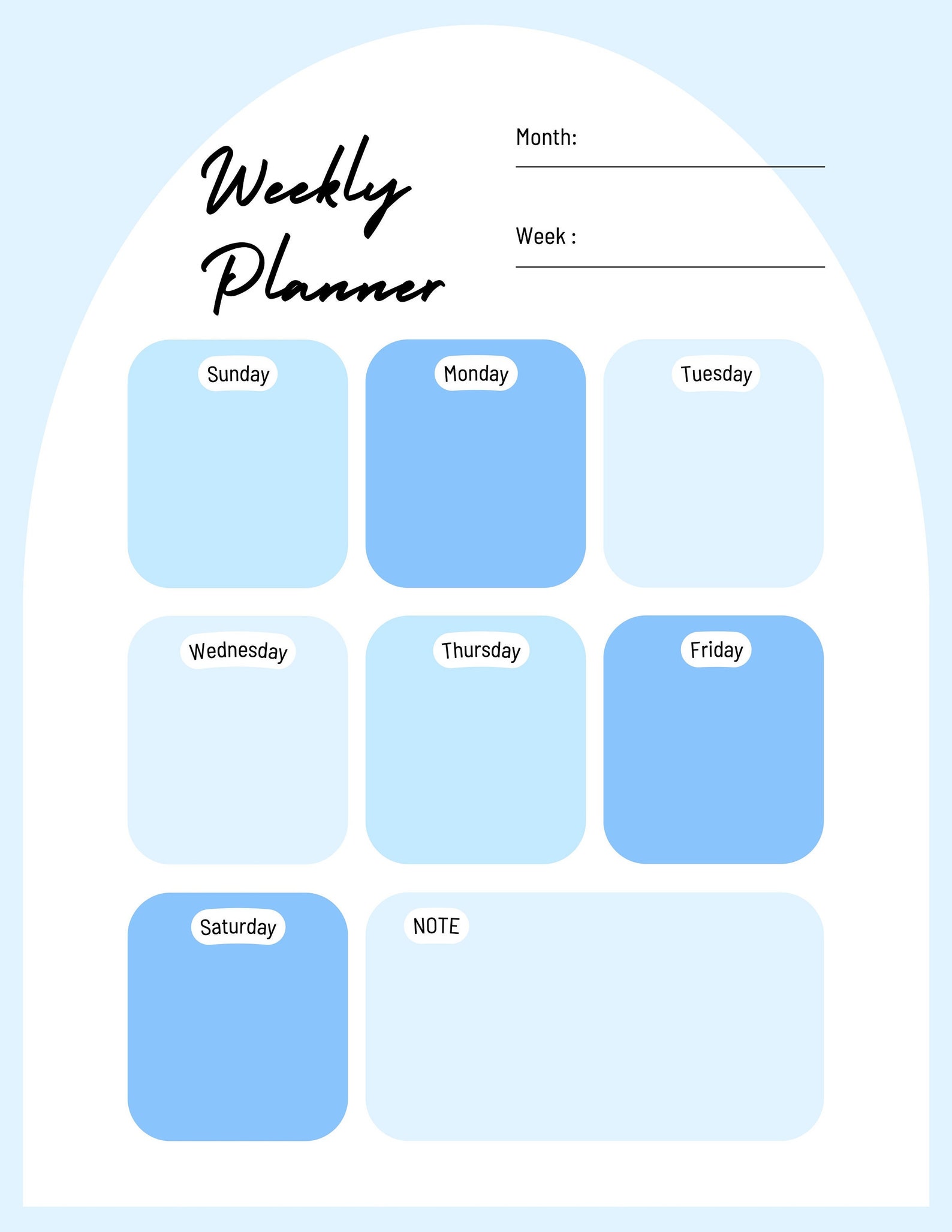 Weekly Planner, Simple, Instant Download, Printable - Etsy