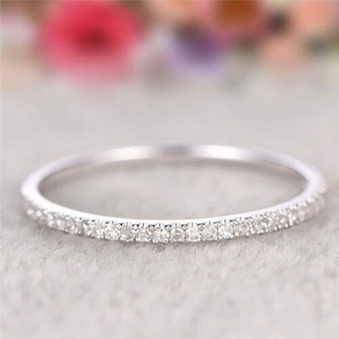 Round Cut Diamond Band, Engagement Proposal Band, Wedding Anniversary ...