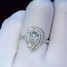 Double Tier Teardrop Ring, Colorless Pear & Round Diamond Ring, Double ...