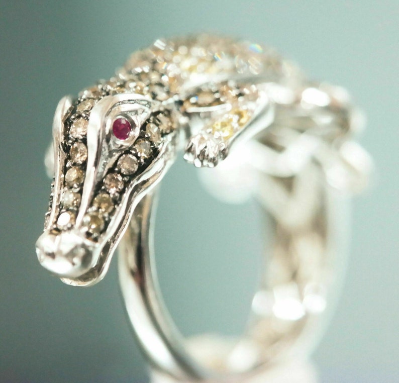 Women's Lizard Diamond Ring / Antique Diamond Ring / | Etsy