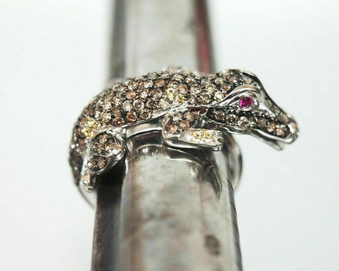 Women's Lizard Diamond Ring / Antique Diamond Ring / - Etsy