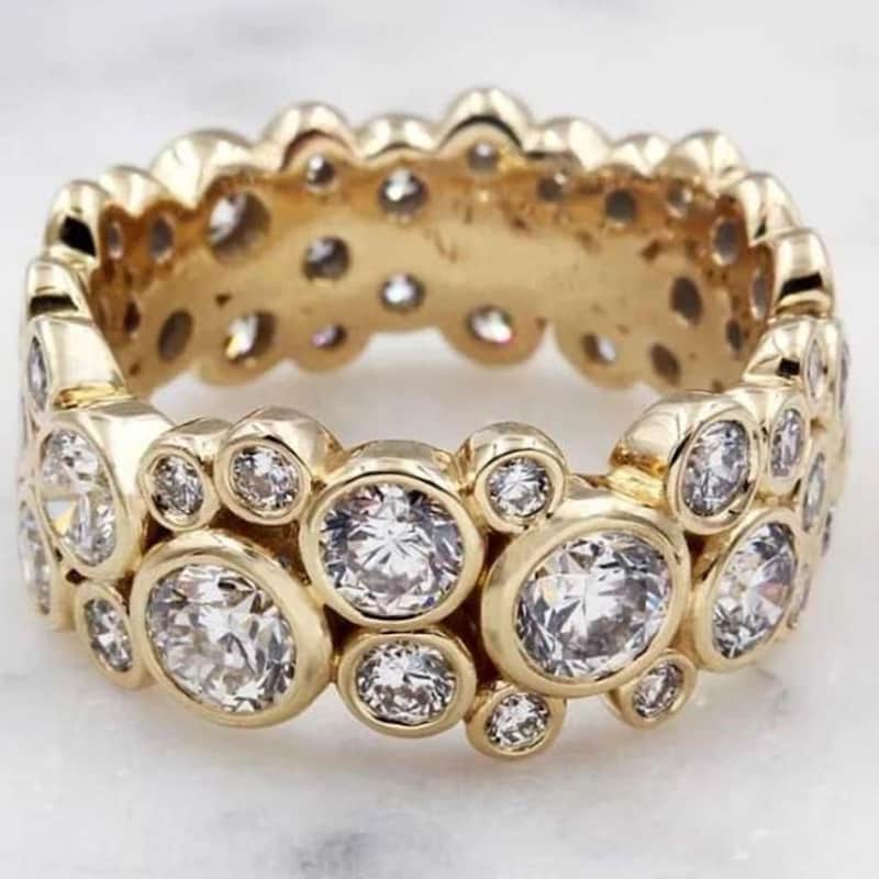 Bezel Set Scattered Ring - Etsy