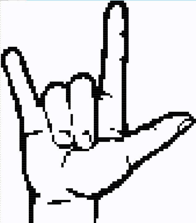 ASL Love Sign Cross Stitch Pattern - Etsy