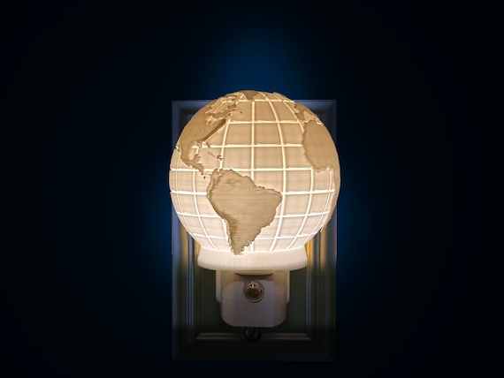 World Map 3D Globe Night Light plug-in LED | Etsy