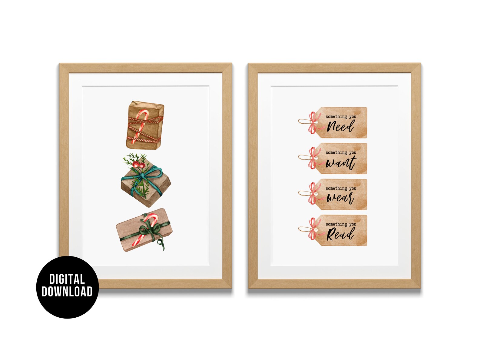 Christmas Wall Art Set of 12, Christmas Printables, Boho Christmas ...