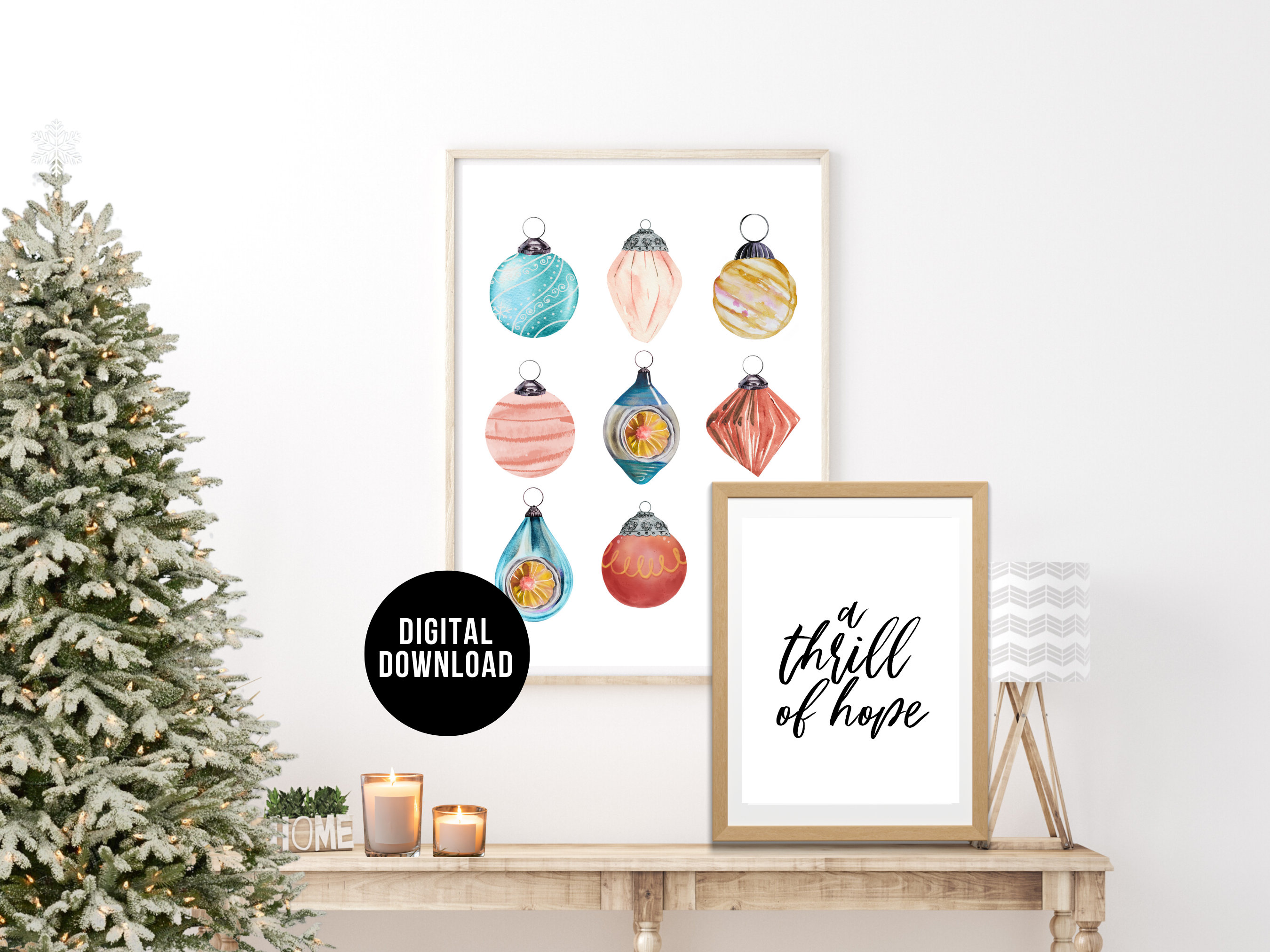 Christmas Wall Art Set of 12, Christmas Printables, Boho Christmas ...