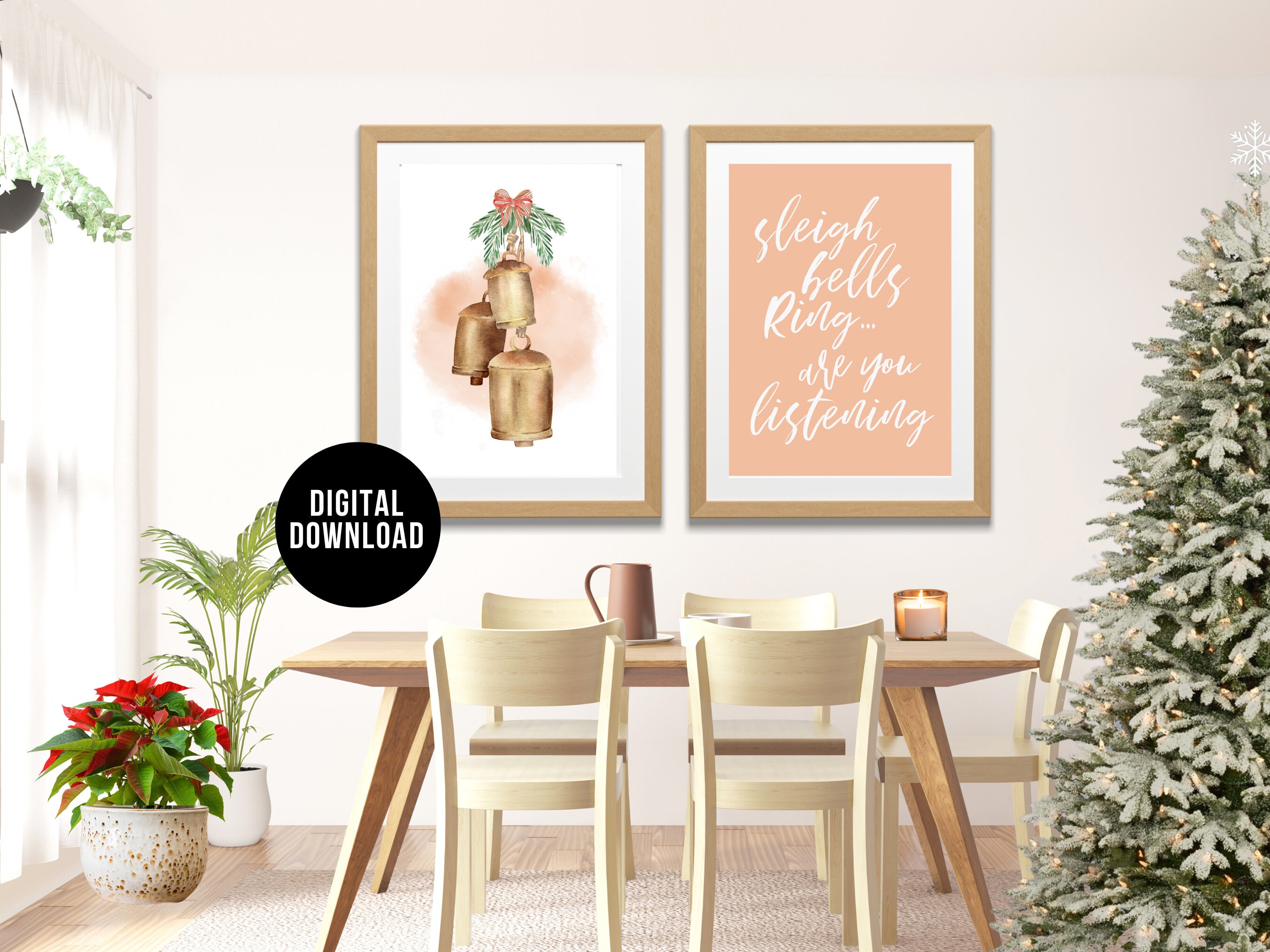 Christmas Wall Art Set of 12, Christmas Printables, Boho Christmas ...