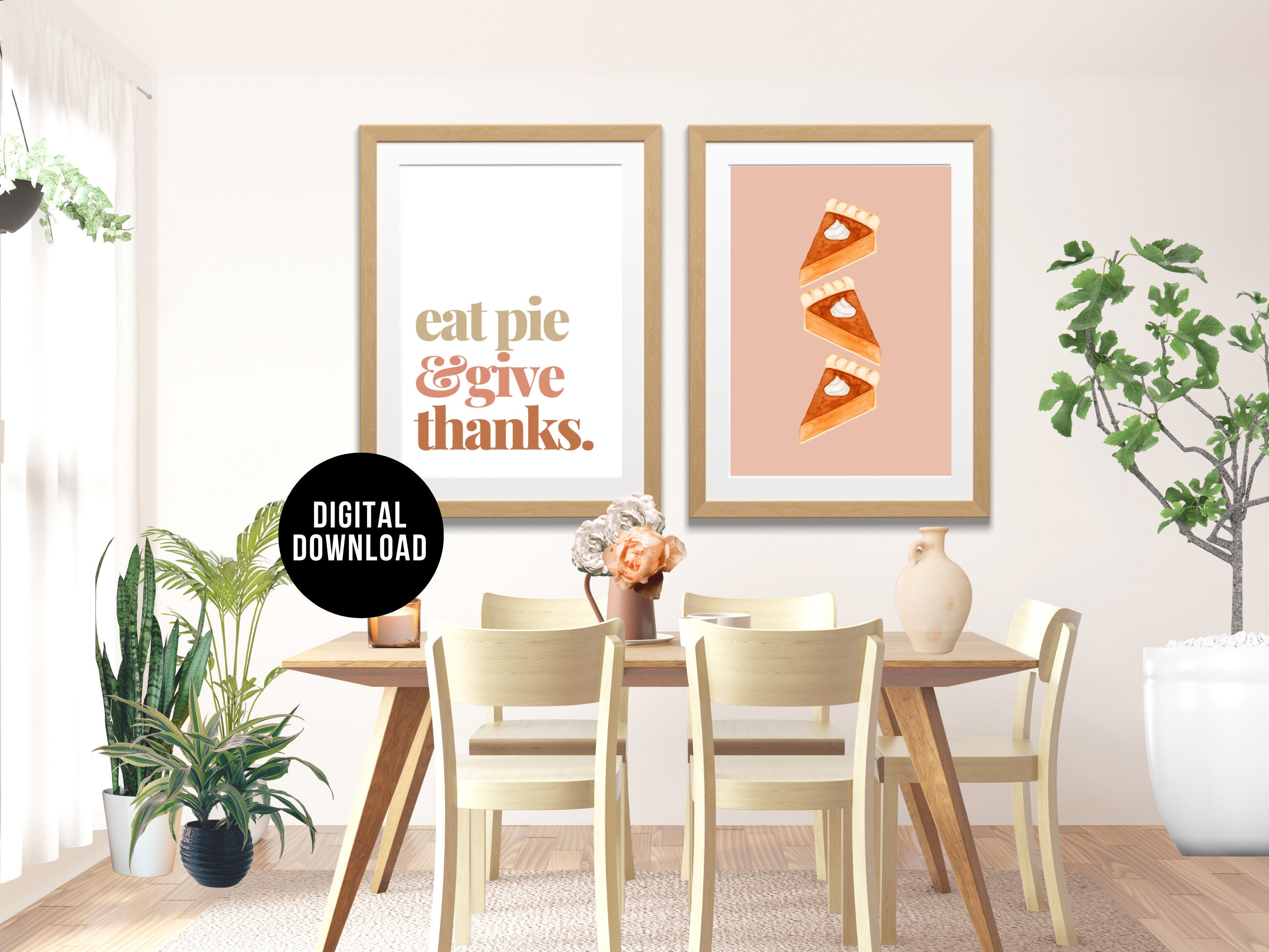 Thanksgiving Wall Art Set of 12 Modern Thanksgiving Wall Art - Etsy