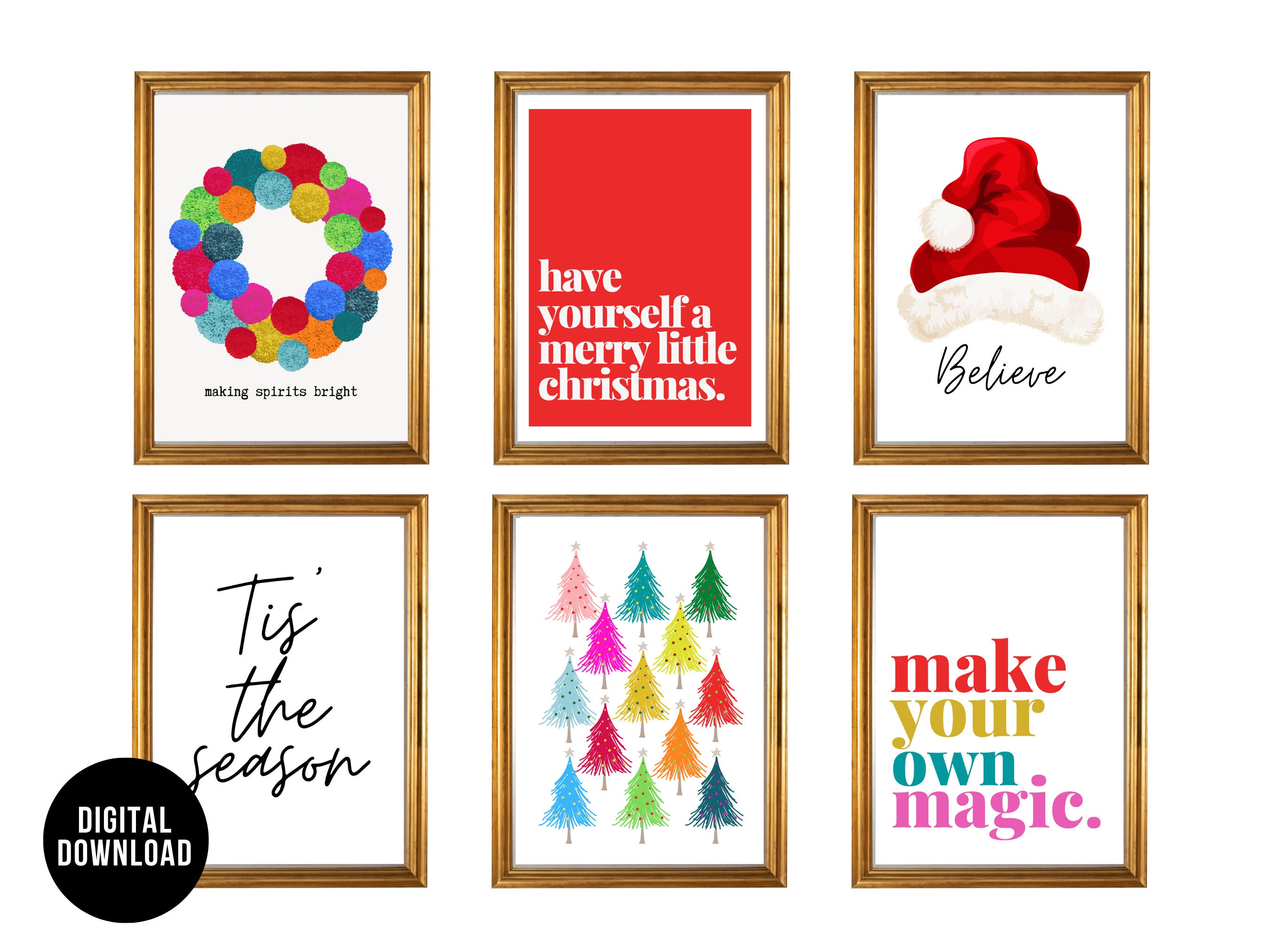Christmas Wall Art Mega Bundle Set of 20, Modern Christmas Gallery Wall ...