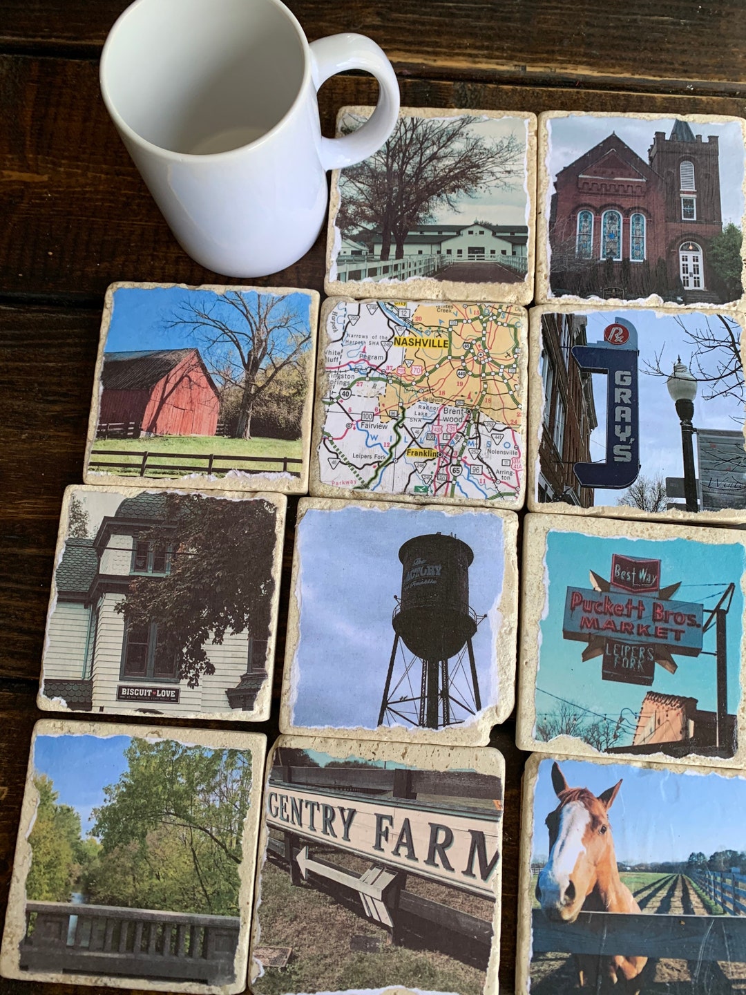 Franklin Tennessee Stone Coasters: Vintage Downtown Scenes, Set of 6 - Etsy