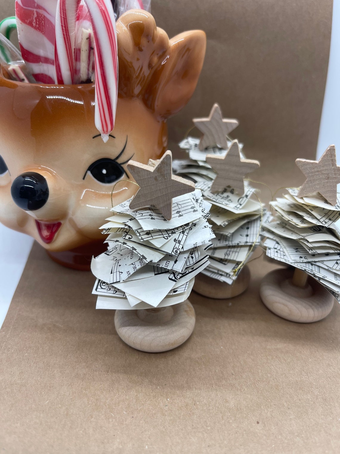 Hymnal Tree Christmas Ornaments, Music Lover Holiday Decor, Rustic ...