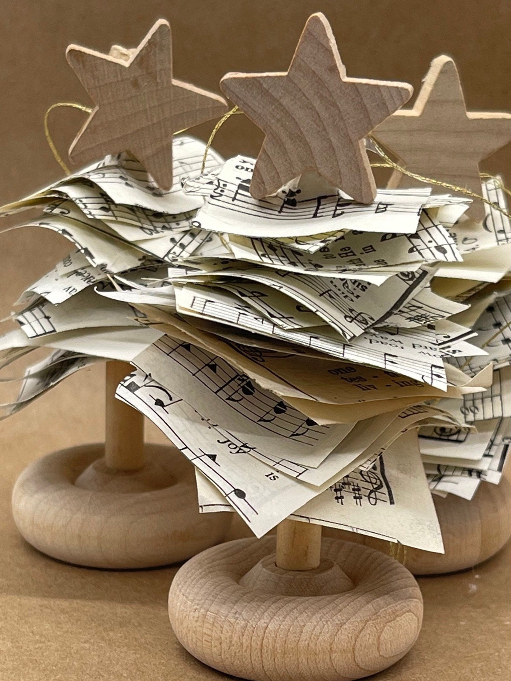 Hymnal Tree Christmas Ornaments, Music Lover Holiday Decor, Rustic ...