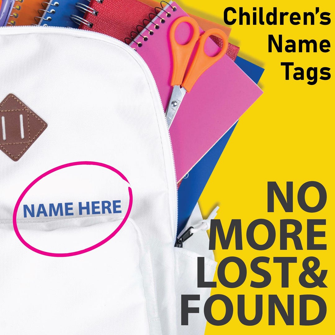 Name Tag, Information Label for Personal Items. Easy Transfer, Iron-on ...