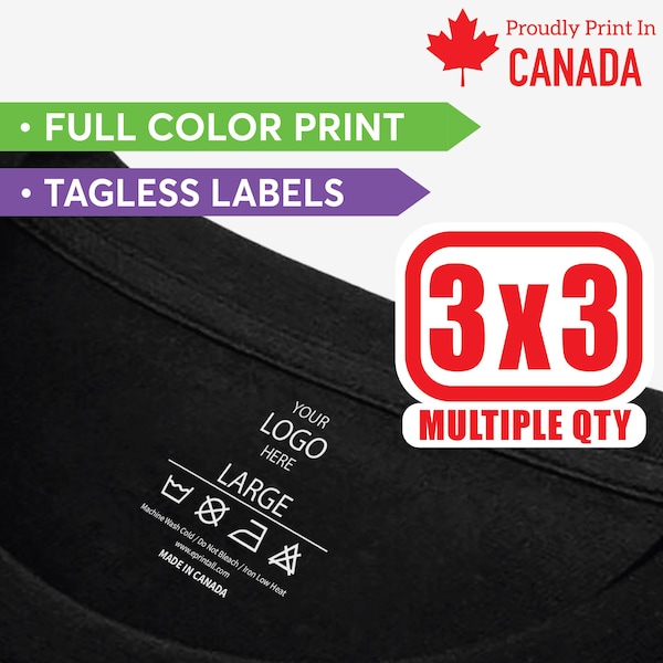 T-shirt Neck Label - Tagless Logo Branding Heat Transfer Shirt Label ...