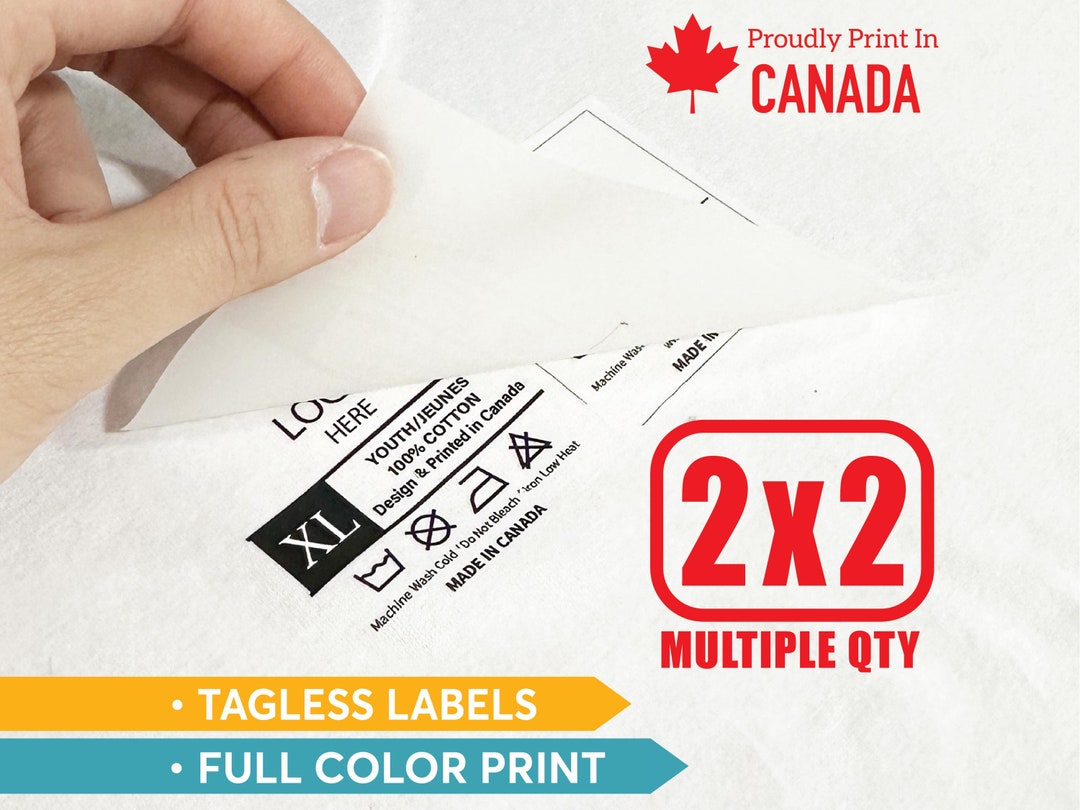 Full-color Iron-on Neck Label, 2x2 Tagless Clothing Label - Etsy