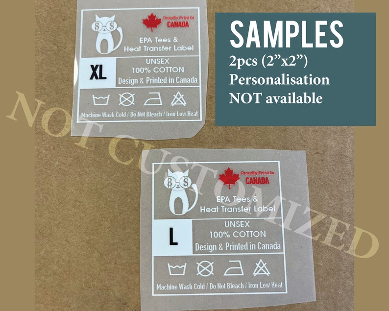 Full-color Iron-on Heat Transfer for Tagless Neck Label - Etsy