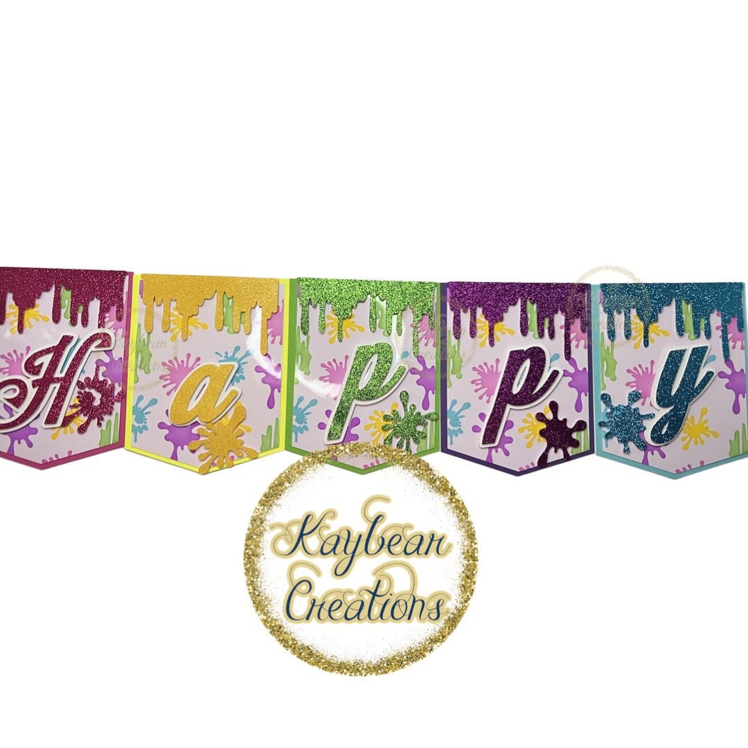 Slime Happy Birthday Banner/ Slime Party/ Slime Banner/ Slime Happy ...