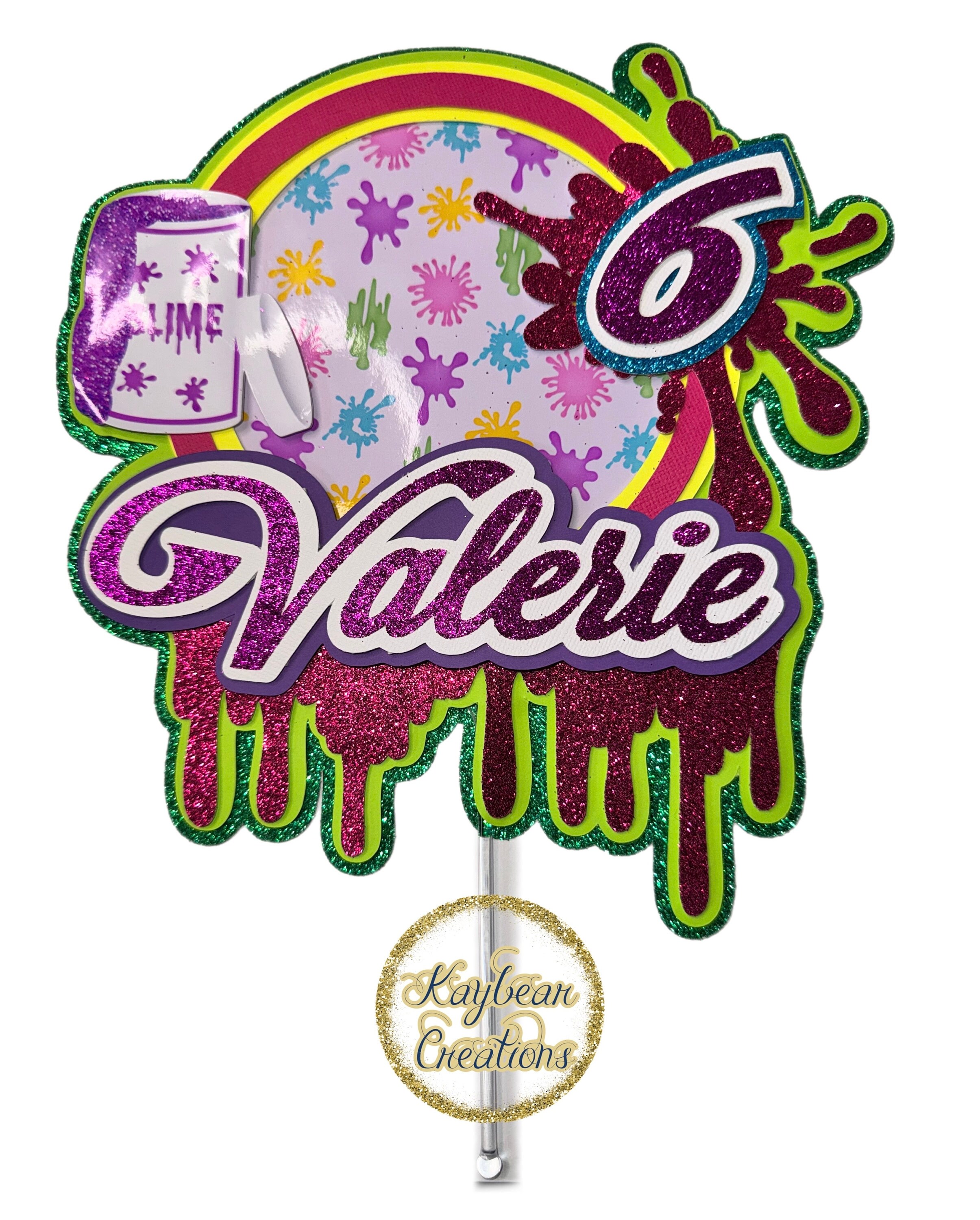 Slime Theme Cake Topper/ Slime Birthday Decor/ Slime Cake Topper ...
