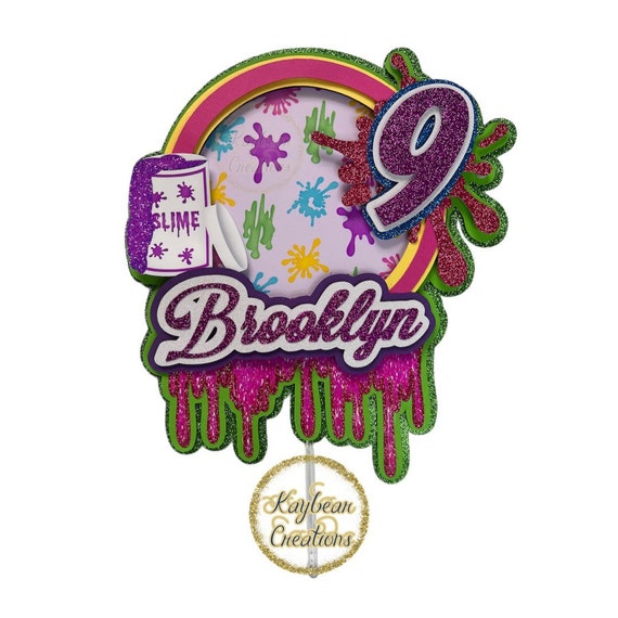 Slime Theme Cake Topper/ Slime Birthday Decor/ Slime Cake - Etsy