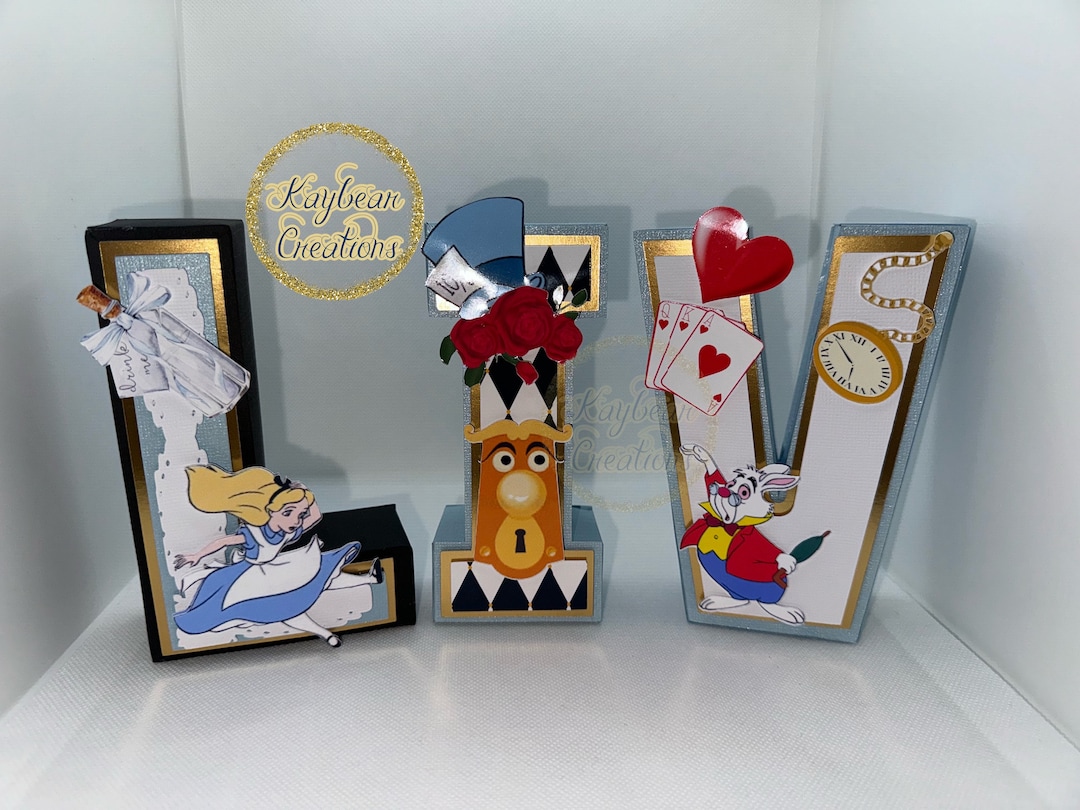 3d Letter/ 3d Number/ Alice Letters/ Onederland Number/ Wonderland ...