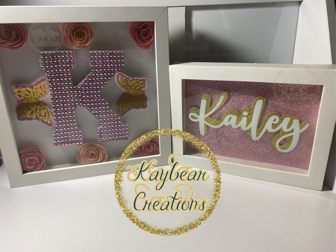 Personalized Name and Initial Shadow Box Package / Custom Shadow Box ...