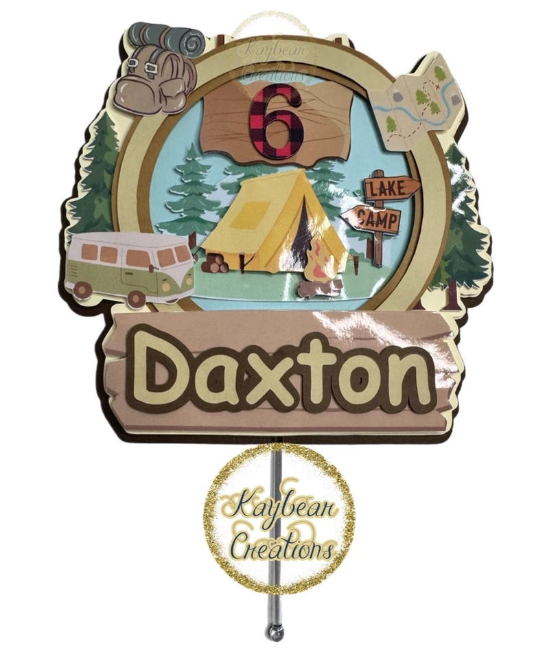 Camping Cake Topper/ Camping Adventure Cake Topper/ Camp Cake Topper ...