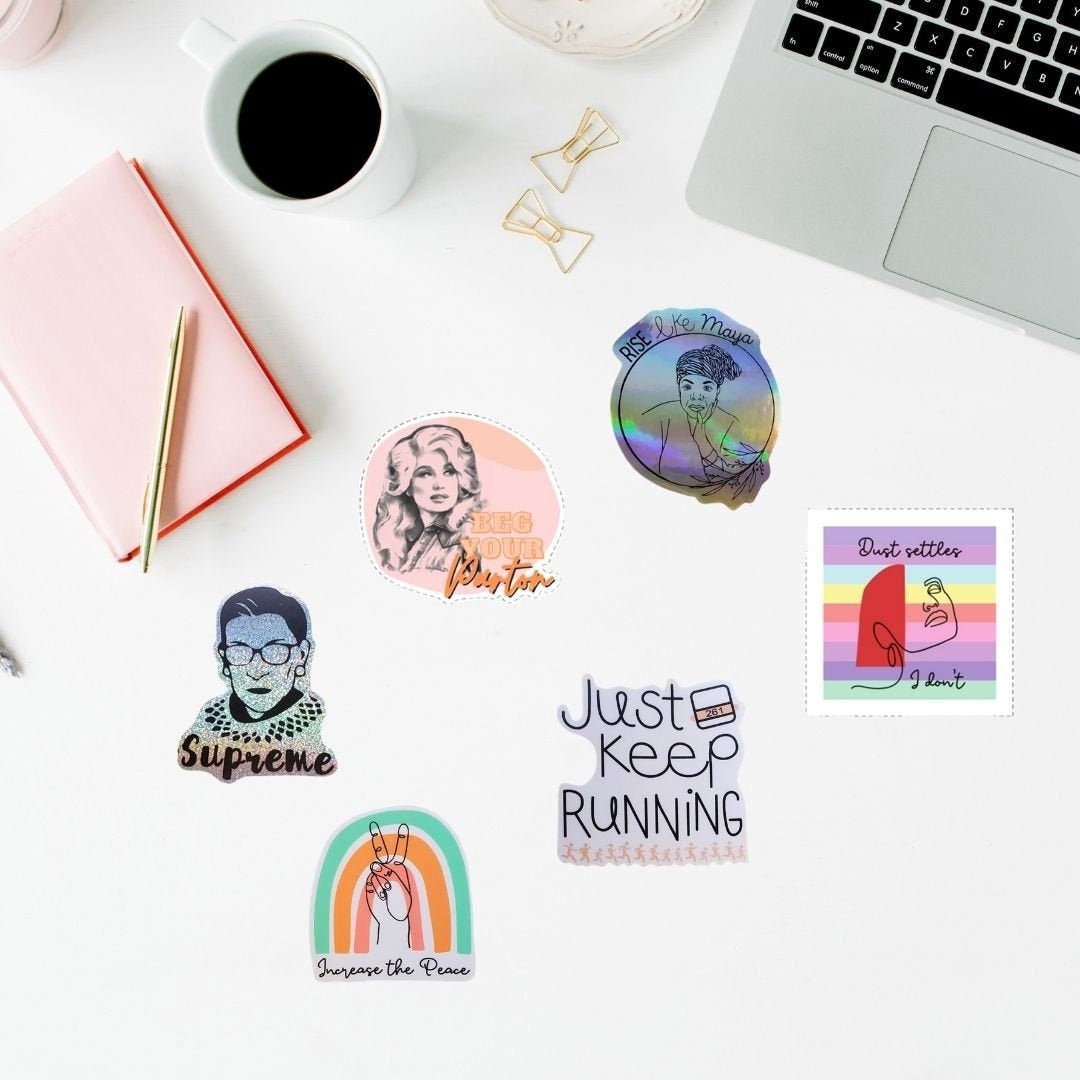 Girl Gang Stickers, Trendy Waterproof Stickers, RBG Sticker, Dolly ...