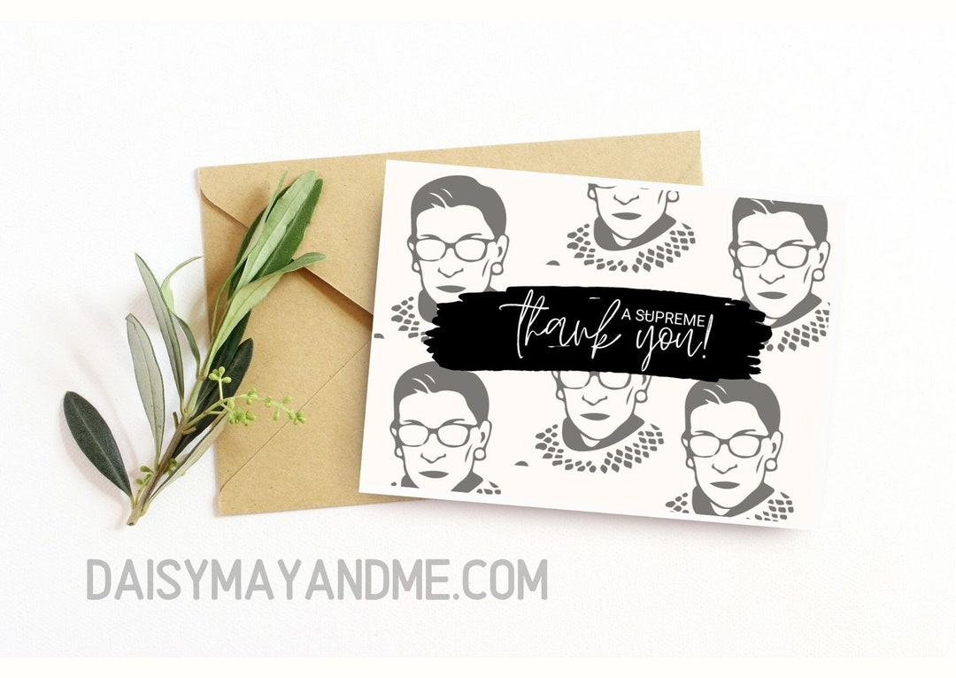 RBG Printable Thank You Card Ruth Bader Ginsburg Thank You - Etsy
