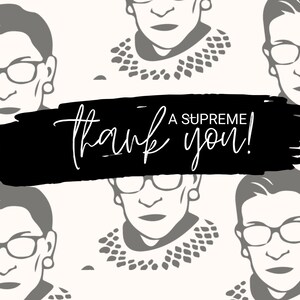 RBG Printable Thank You Card, Ruth Bader Ginsburg Thank You Card ...